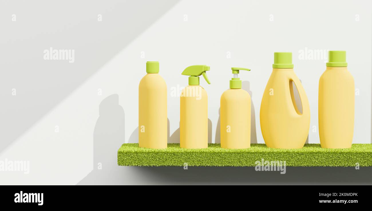 Grass shelf with detergents for ecologically safe sustainable cleaning ...