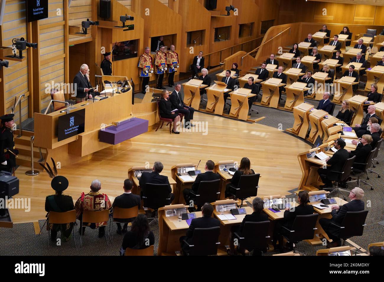 King Charles III and the Queen Consort during a visit to the Scottish ...