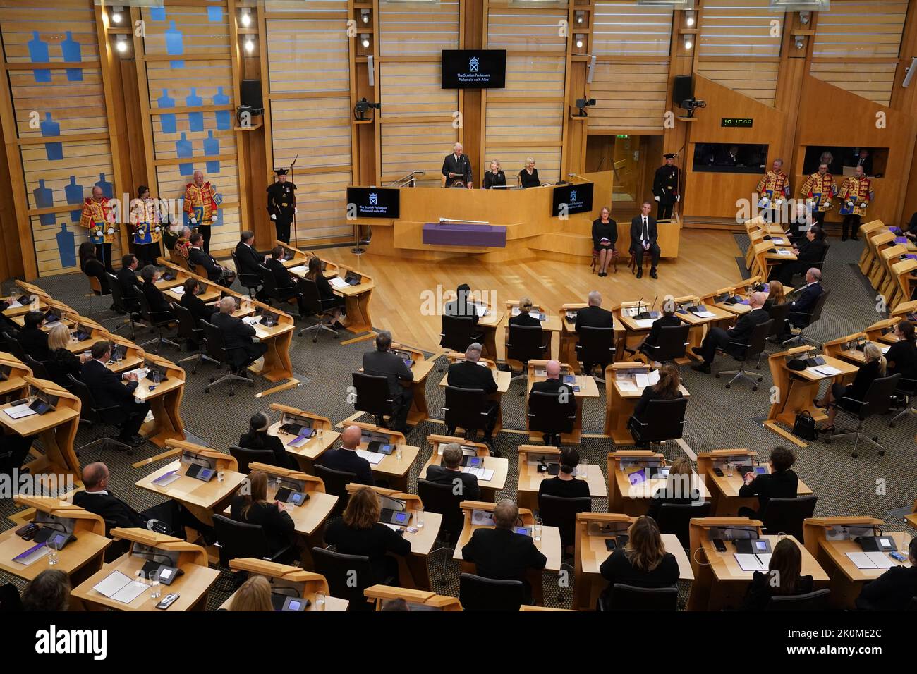 King Charles III and the Queen Consort during a visit to the Scottish ...
