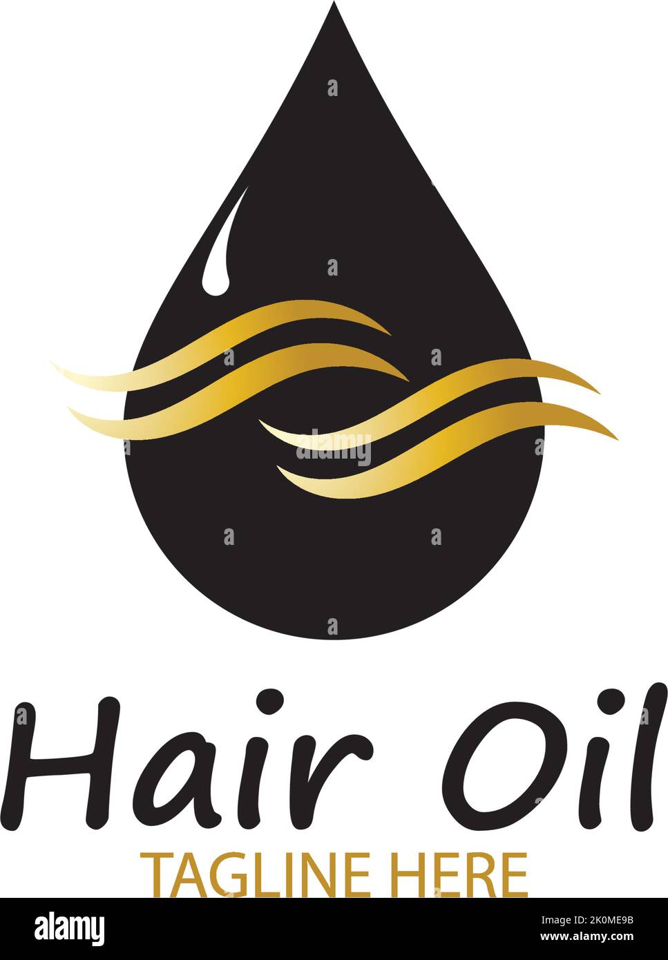 hair oil essential logo with drop oil and hair logo symbol-vector Stock ...