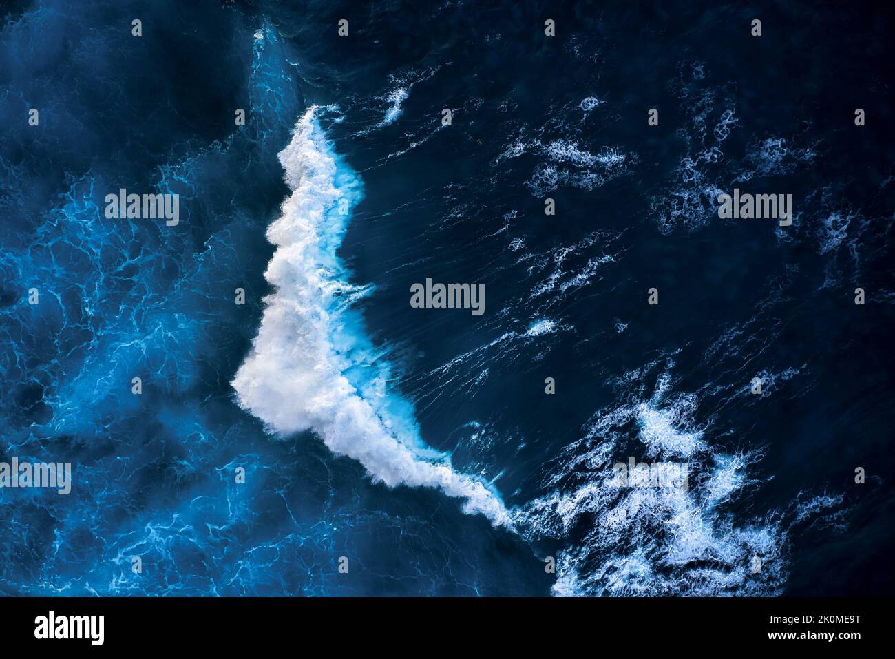 An aerial view of a wavy ocean Stock Photo - Alamy