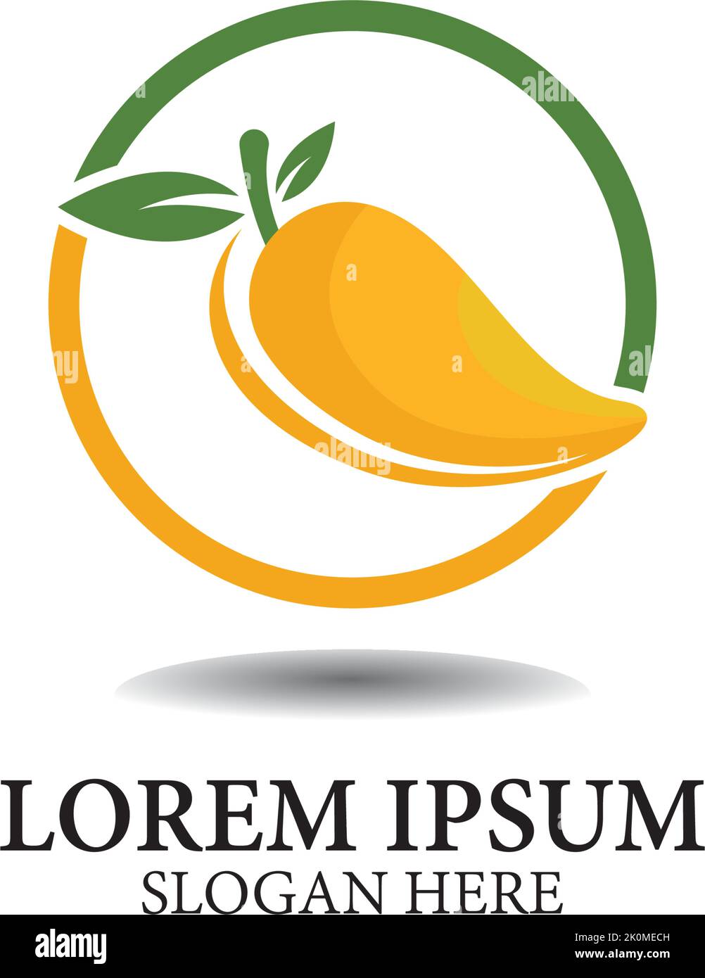 Mango flat image logo vector template illustration design Stock Vector ...