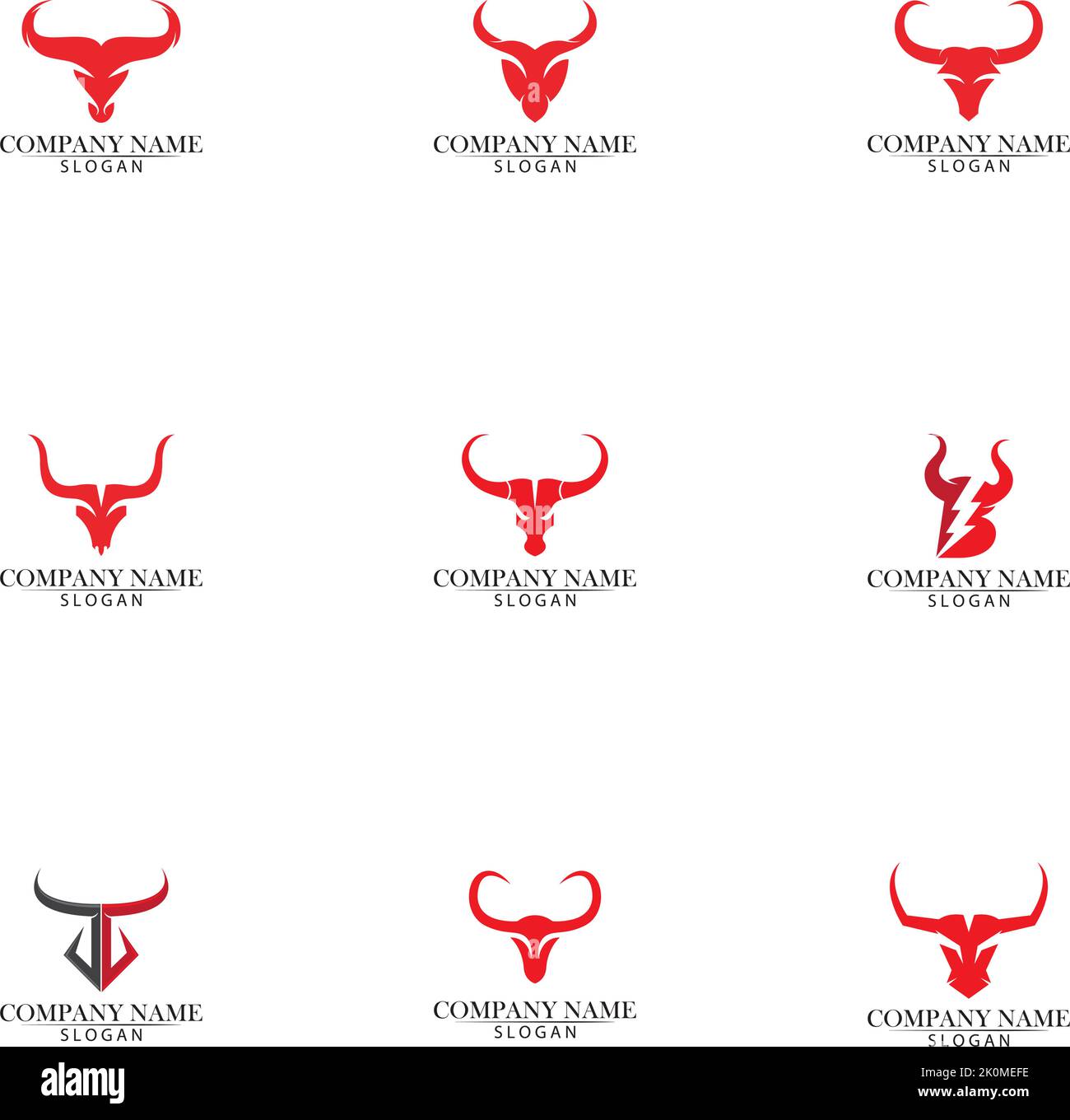 Bull horn logo and symbols template icons app Stock Vector Image & Art ...