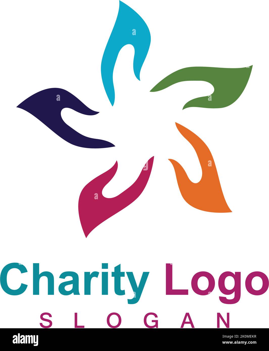 Illustration of charity logo design template vector Stock Vector Image ...
