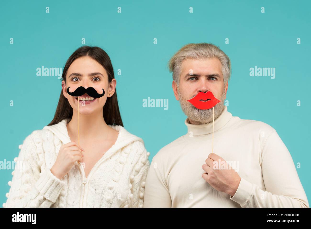 Gender, equality diversity concept. Male female portrait. Transgender ...