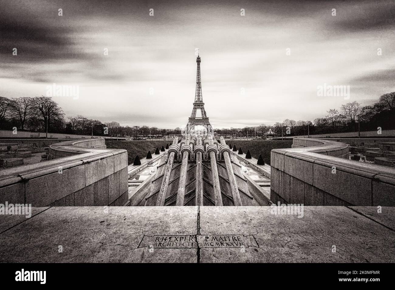 A dramatic scenery of the famous Eiffel Tower in Paris, France Stock ...