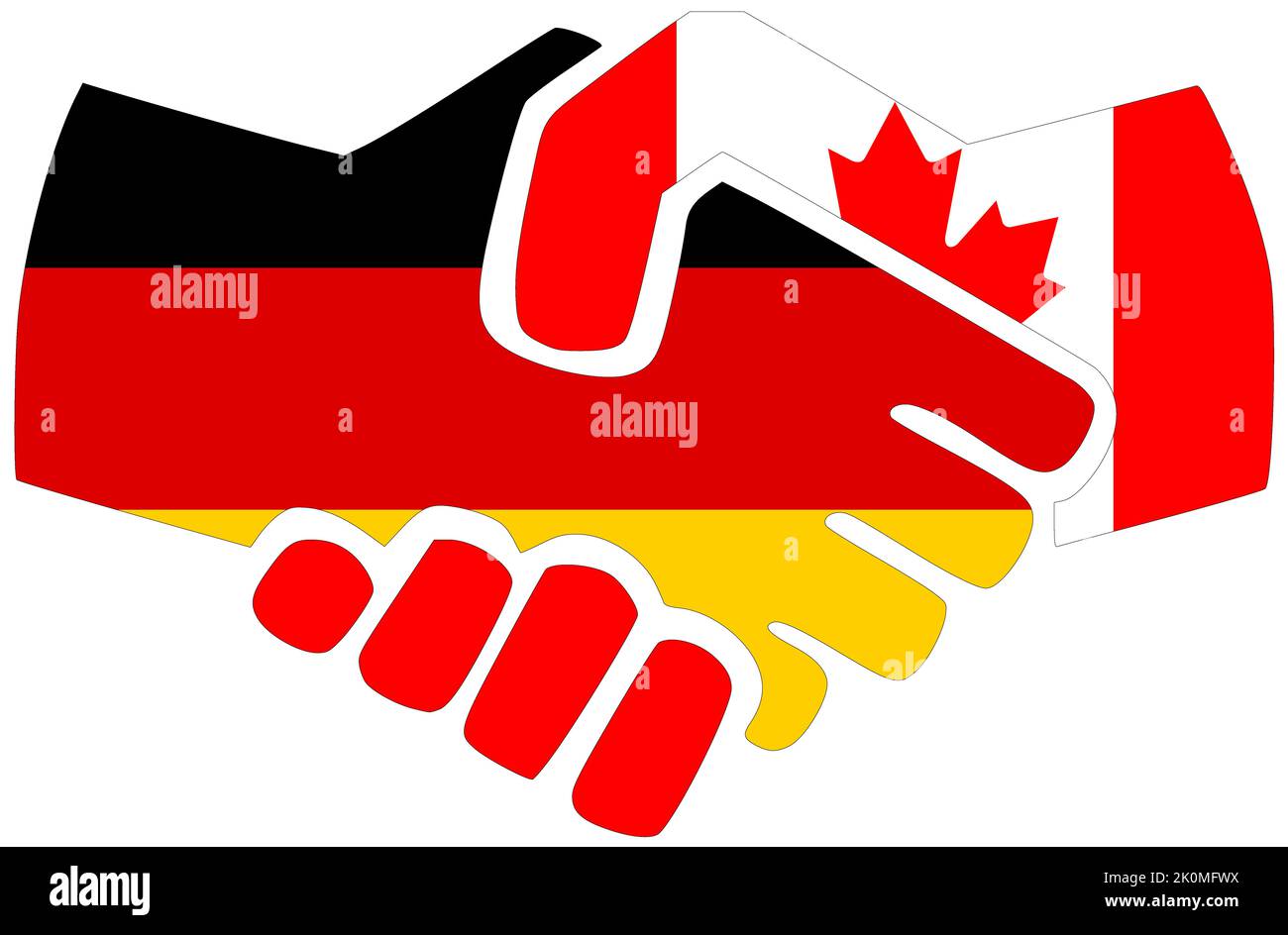 Germany - Canada : Handshake, symbol of agreement or friendship Stock ...