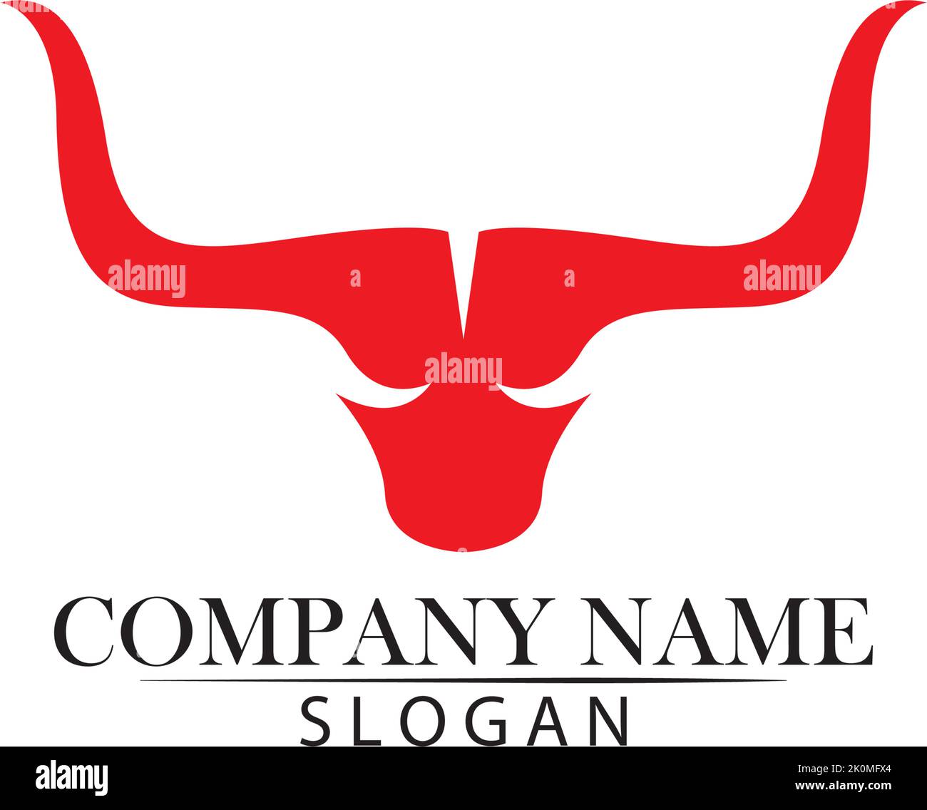 Bull horn logo and symbols template icons app Stock Vector Image & Art ...