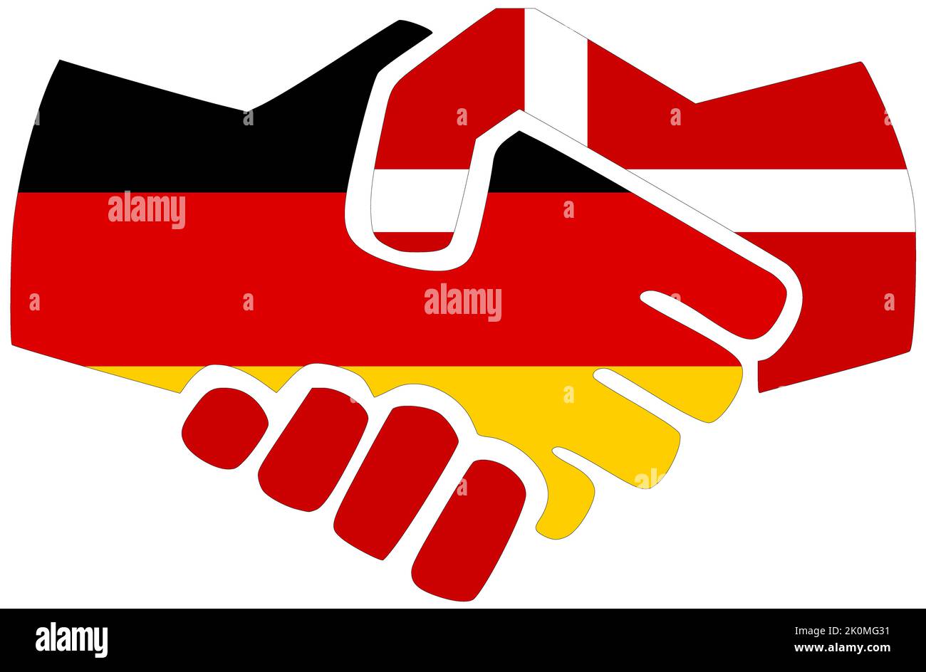 Germany - Denmark : Handshake, symbol of agreement or friendship Stock ...