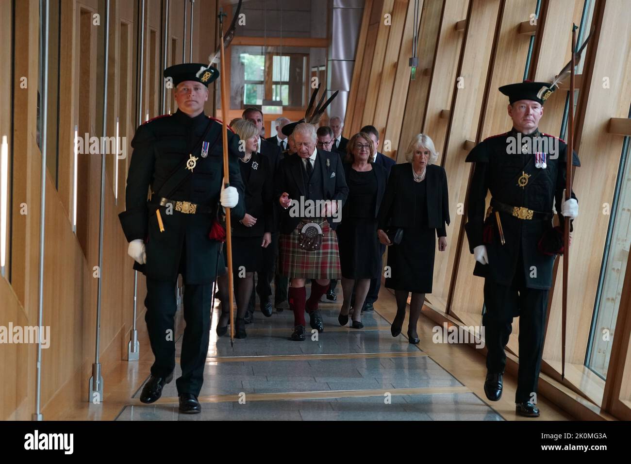 King Charles III and the Queen Consort during a visit to the Scottish ...
