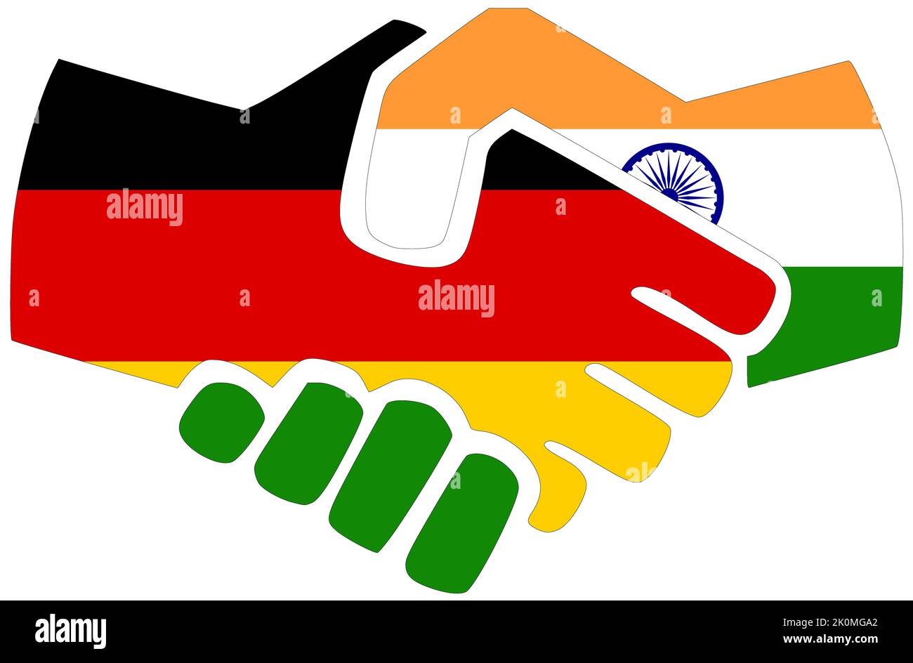 Germany - India : Handshake, symbol of agreement or friendship Stock ...