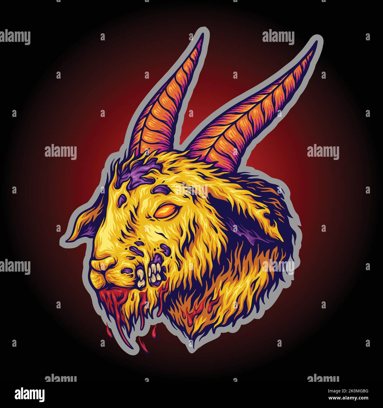 Angry mountain goat head illustration vector illustrations for your ...