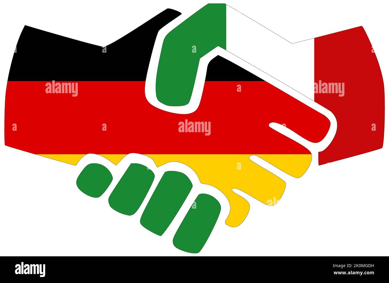 Germany - Italy : Handshake, symbol of agreement or friendship Stock ...