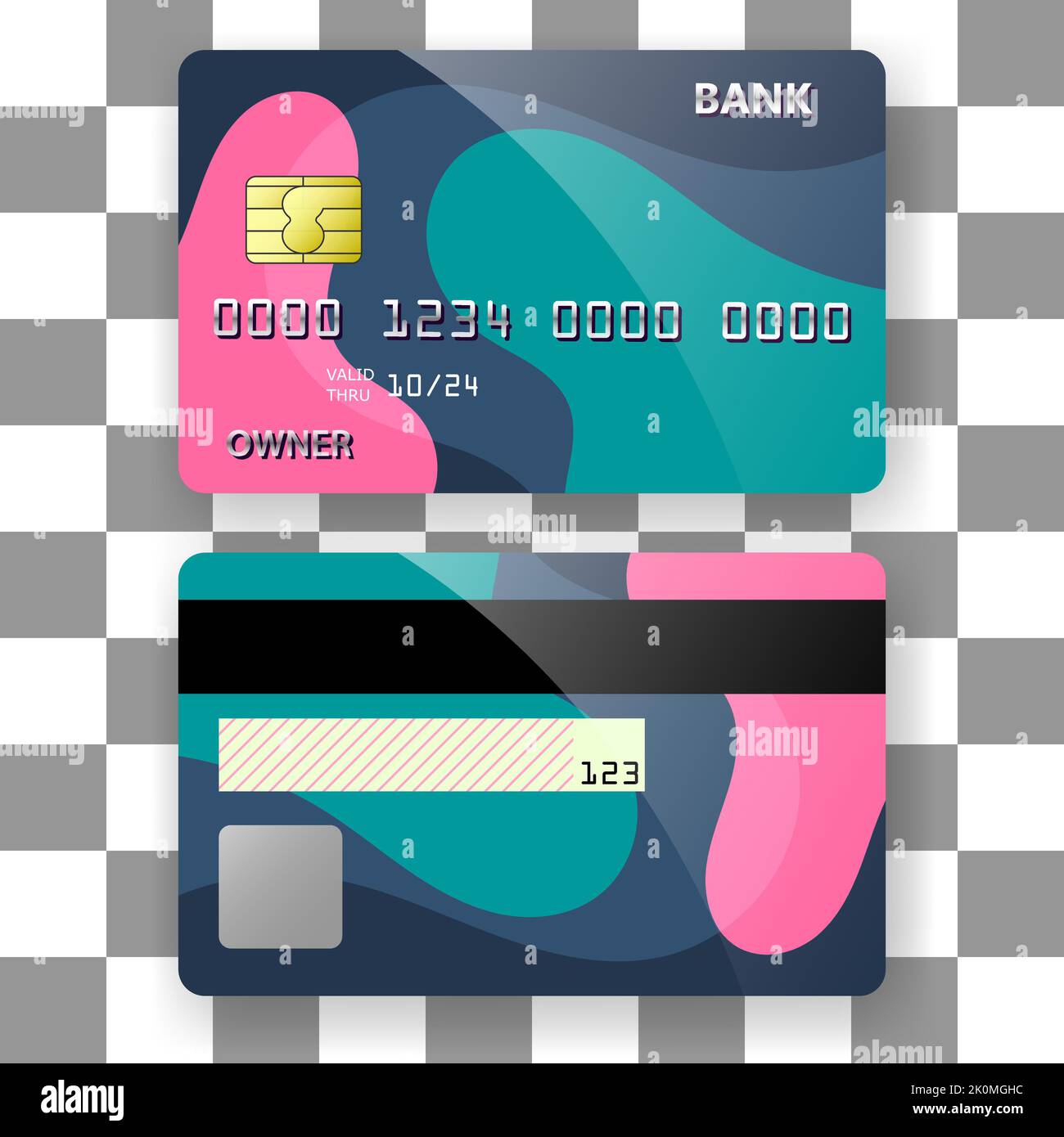 banking card template background pink stripe elegant design art ...