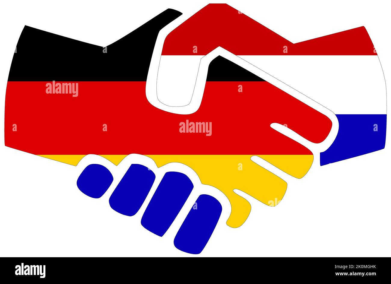 Germany - Netherlands : Handshake, symbol of agreement or friendship ...