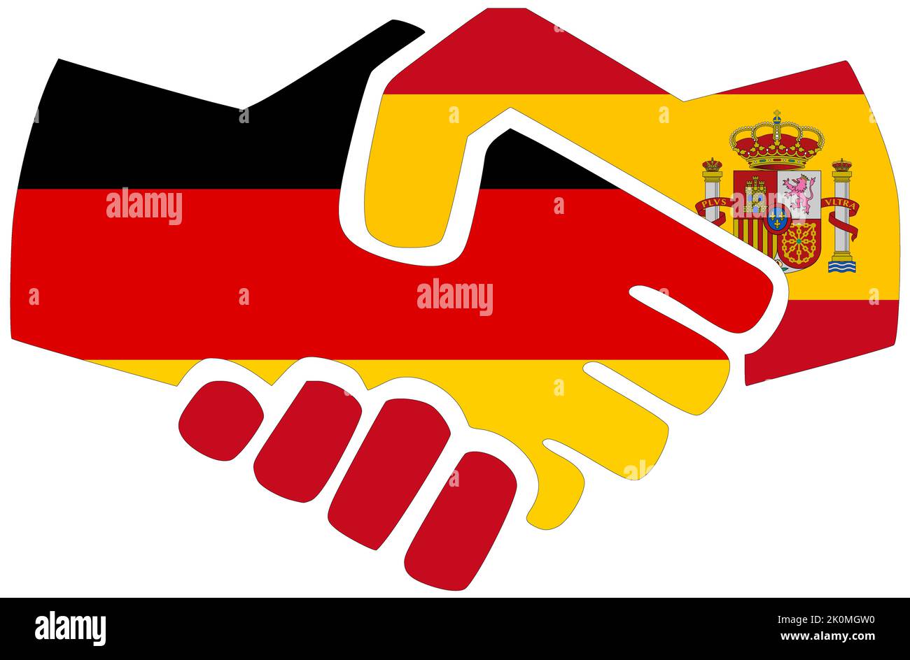 Germany - Spain : Handshake, symbol of agreement or friendship Stock ...