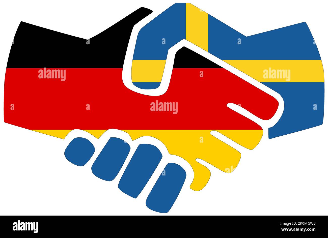 Germany - Sweden : Handshake, symbol of agreement or friendship Stock ...