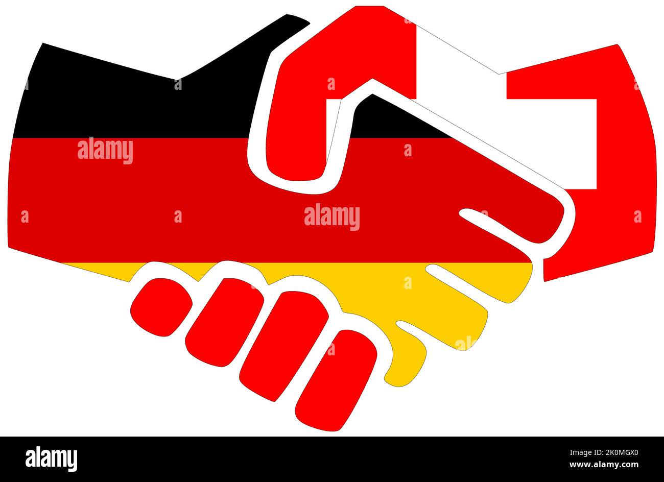 Germany - Switzerland : Handshake, symbol of agreement or friendship ...