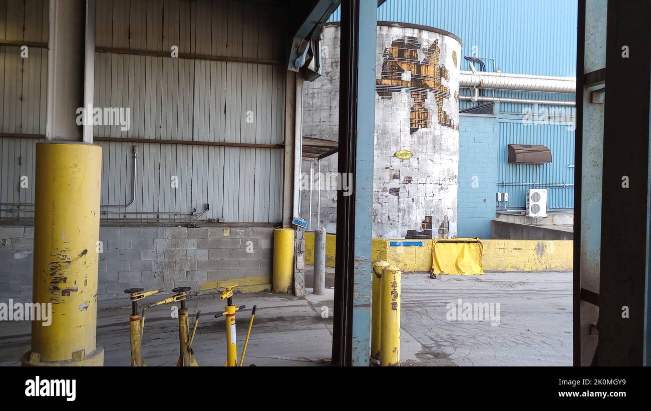 An industrial loading dock at a recycling plant Stock Photo - Alamy