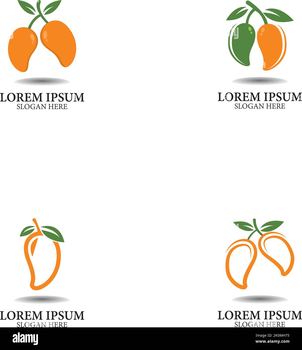 Mango flat image logo vector template illustration design Stock Vector ...