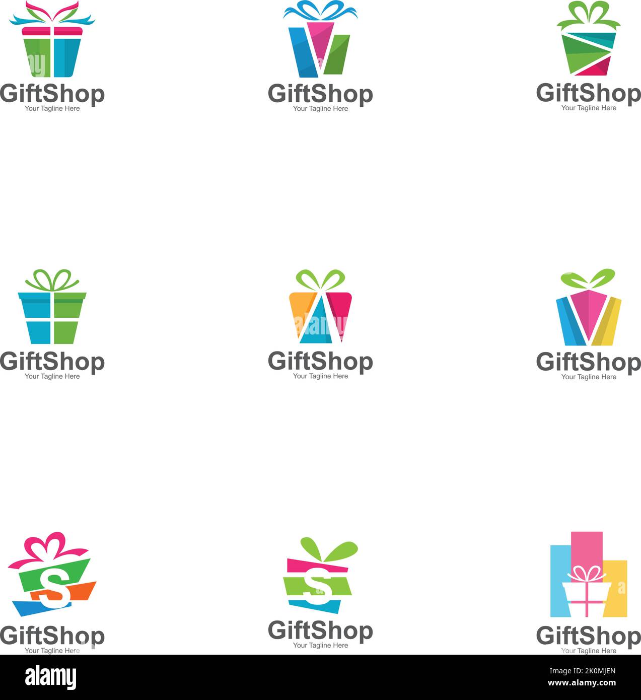 Set Of Gift Shop Logo Symbol Template Design Vector, Emblem, Design ...