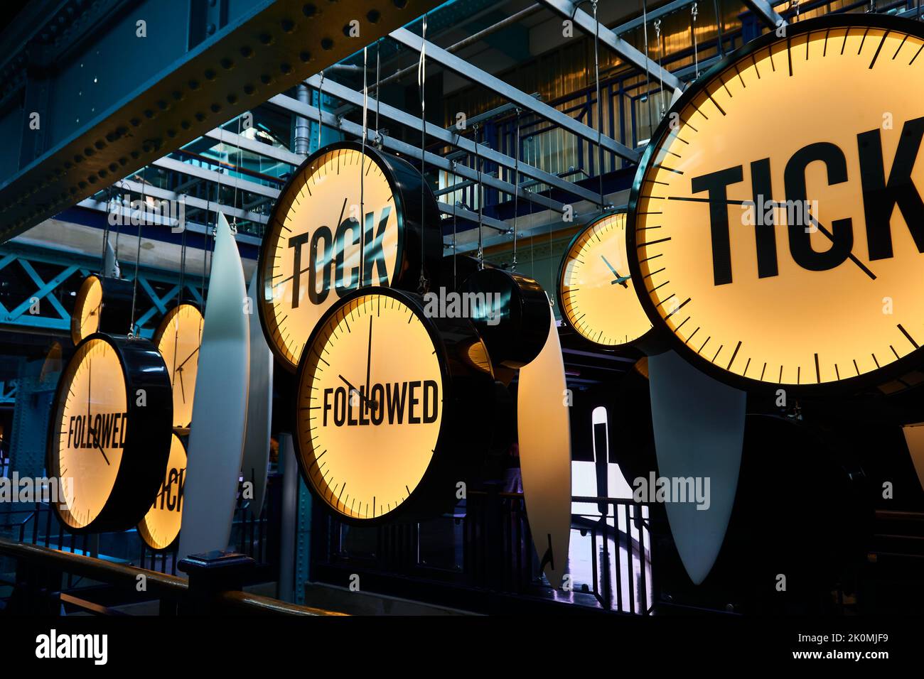 Clocks of Dublin guinness storehouse Stock Photo - Alamy