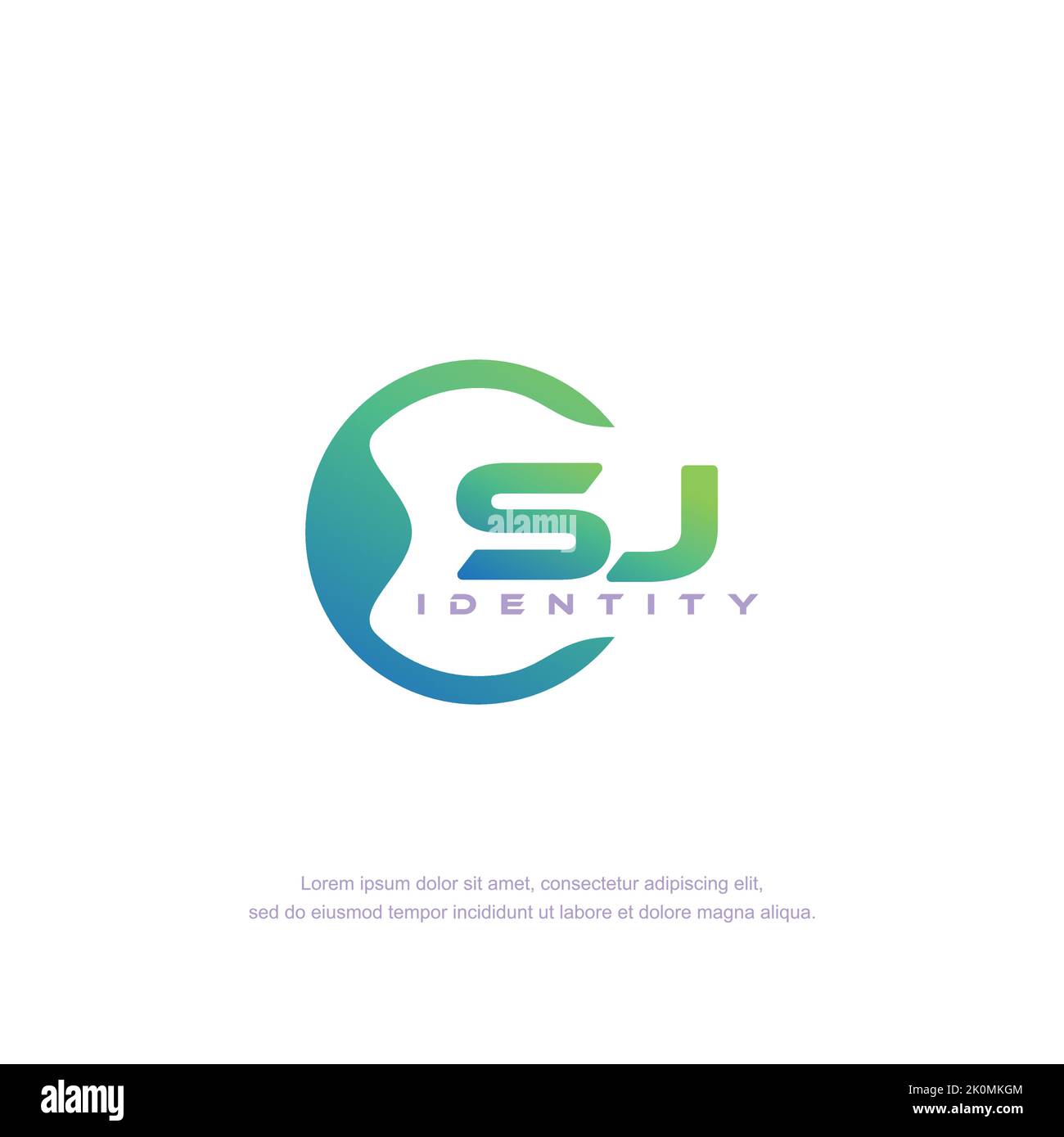 SJ Initial letter circular line logo template vector with gradient ...