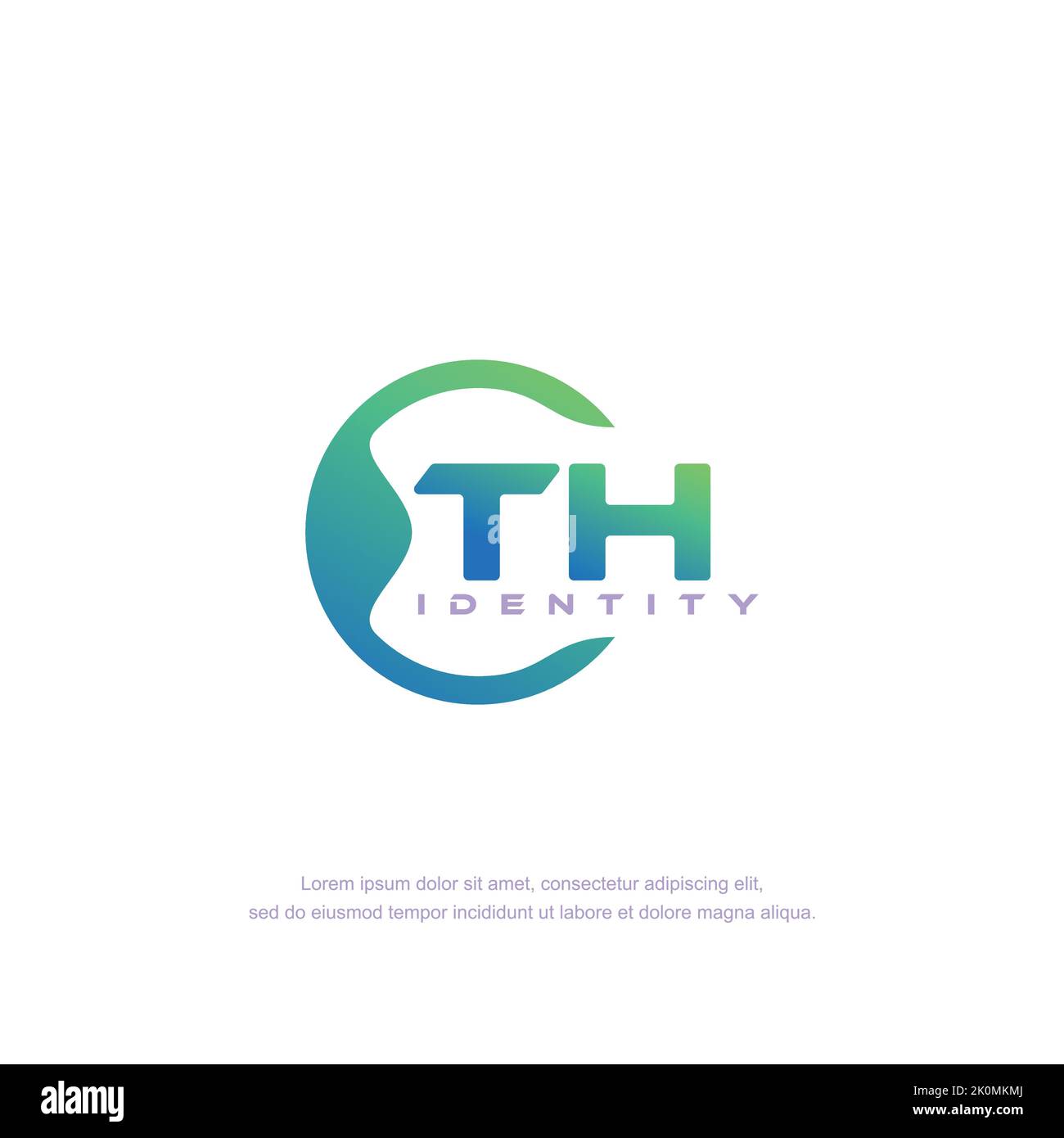TH Initial letter circular line logo template vector with gradient ...