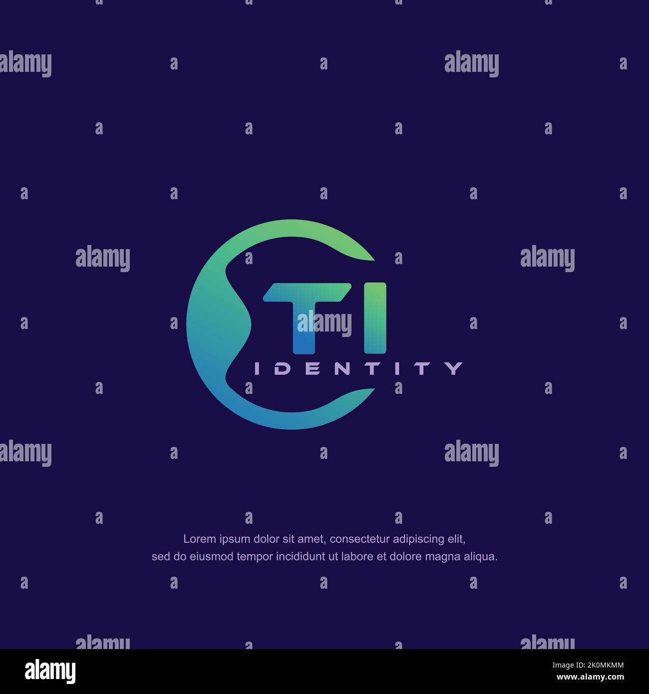 TI Initial letter circular line logo template vector with gradient ...