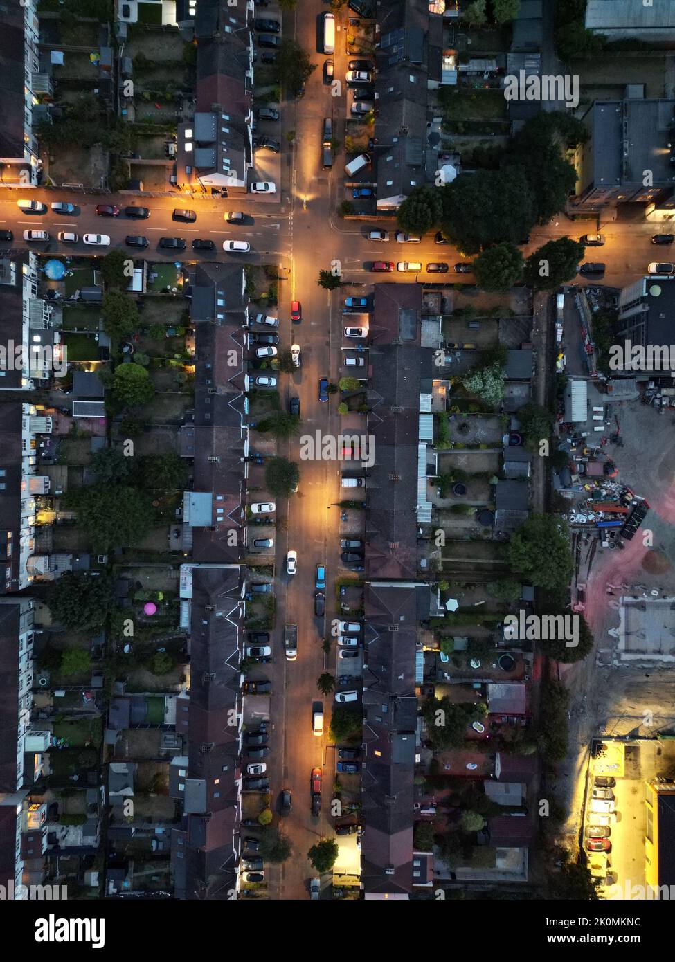 Aerial shot illuminated residential city hi-res stock photography and ...