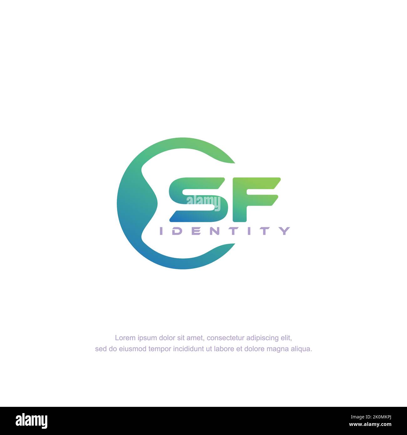 SF Initial letter circular line logo template vector with gradient color Stock Vector Image ...