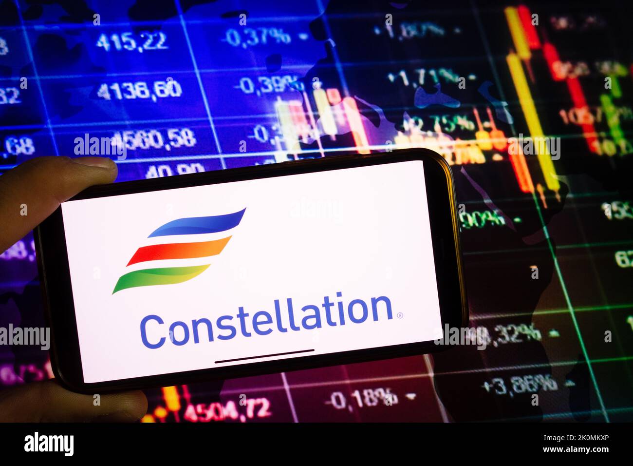 KONSKIE, POLAND - September 10, 2022: Smartphone displaying logo of ...