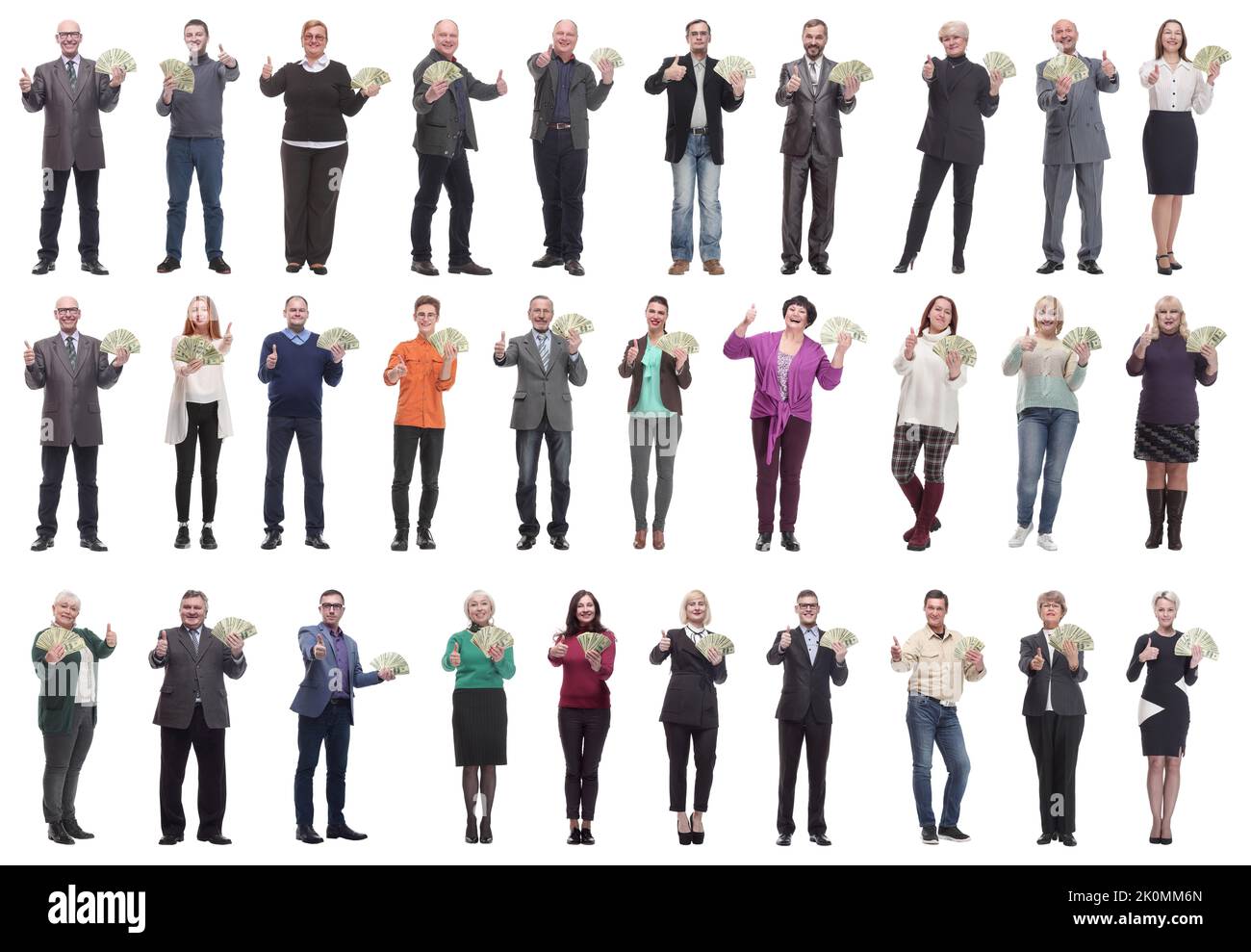 group of successful people with money in their hands Stock Photo - Alamy