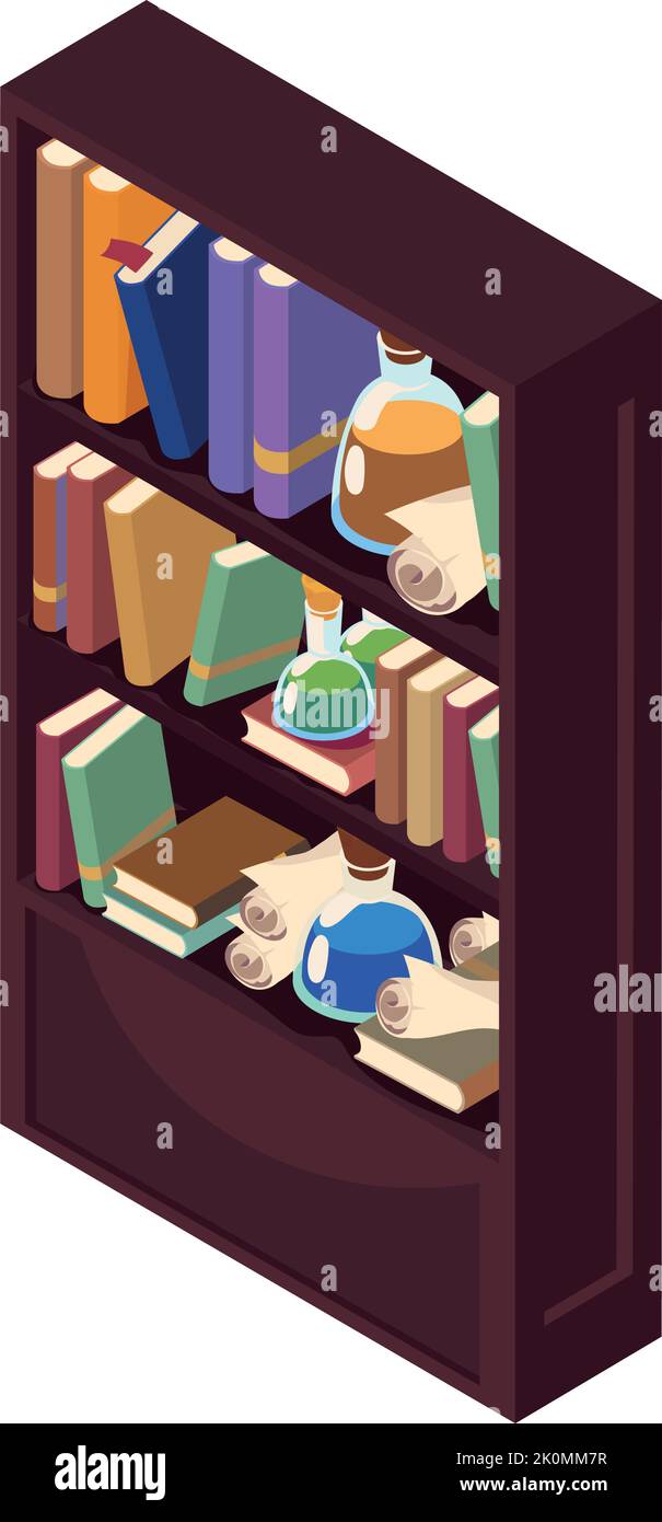 shelf with spells and books Stock Vector Image & Art - Alamy