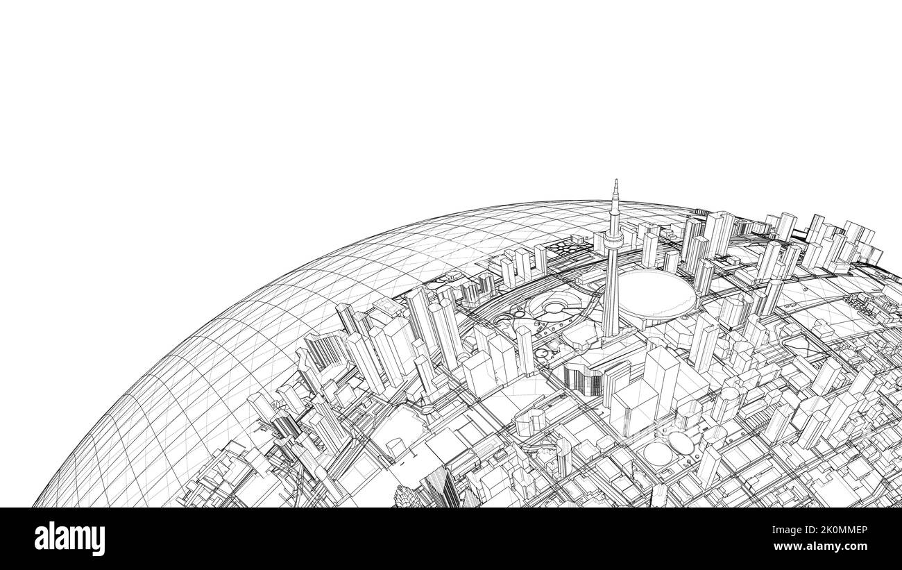 3d city sphere. Vector rendering of 3d Stock Vector Image & Art - Alamy