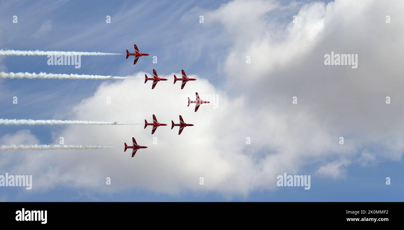 RAF aerobatic team Red Arrows air show performance Stock Photo - Alamy