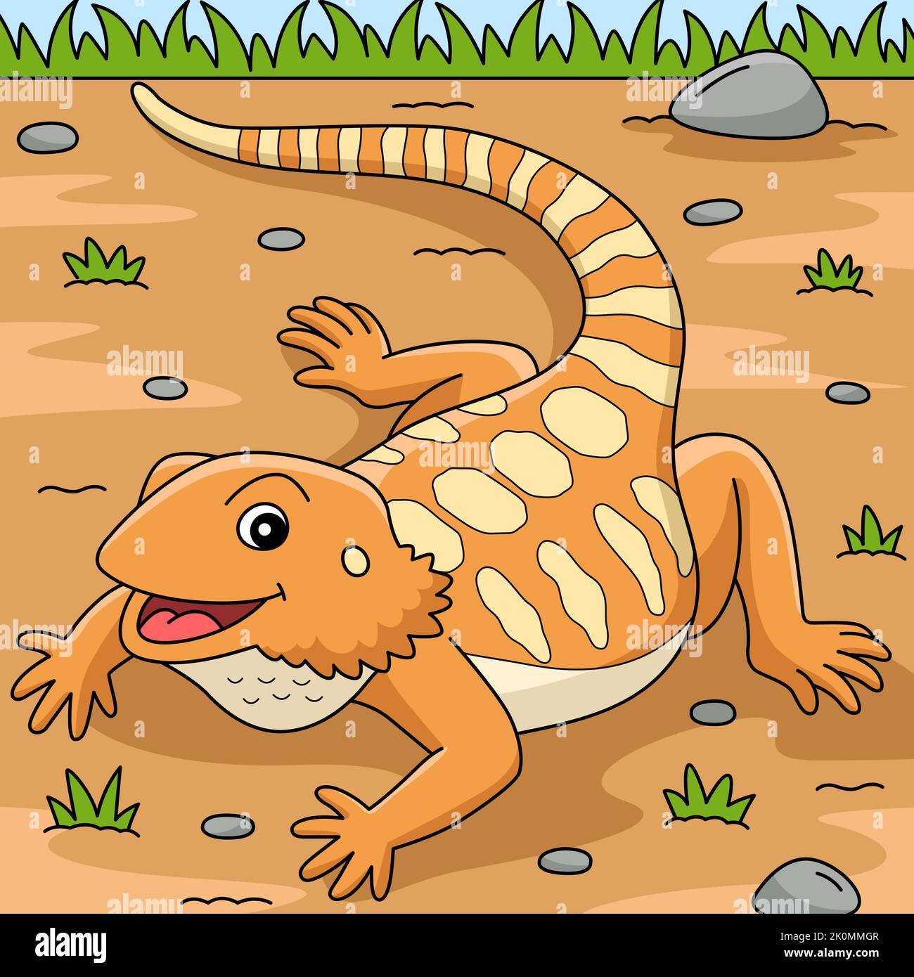 Bearded Dragon Animal Colored Cartoon Illustration Stock Vector Image ...