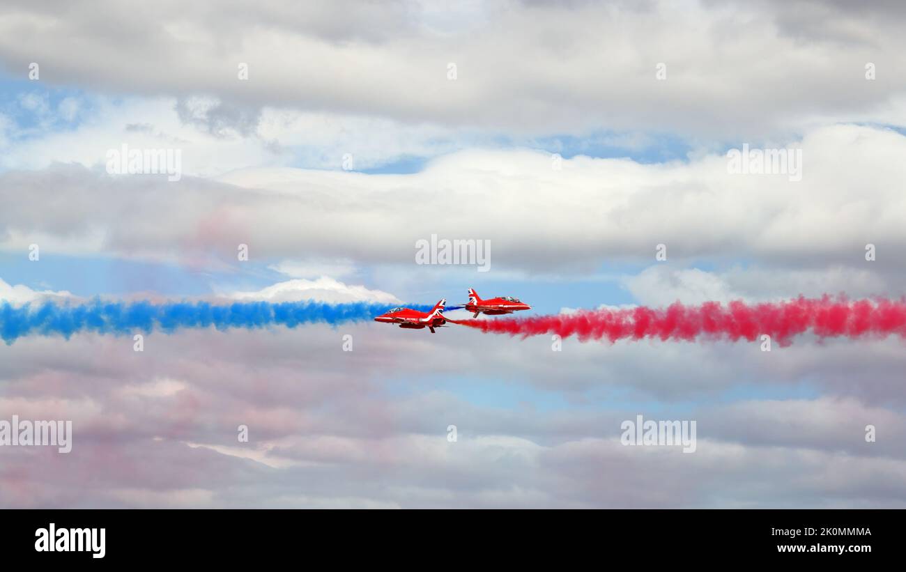 RAF aerobatic team Red Arrows air show performance Stock Photo - Alamy