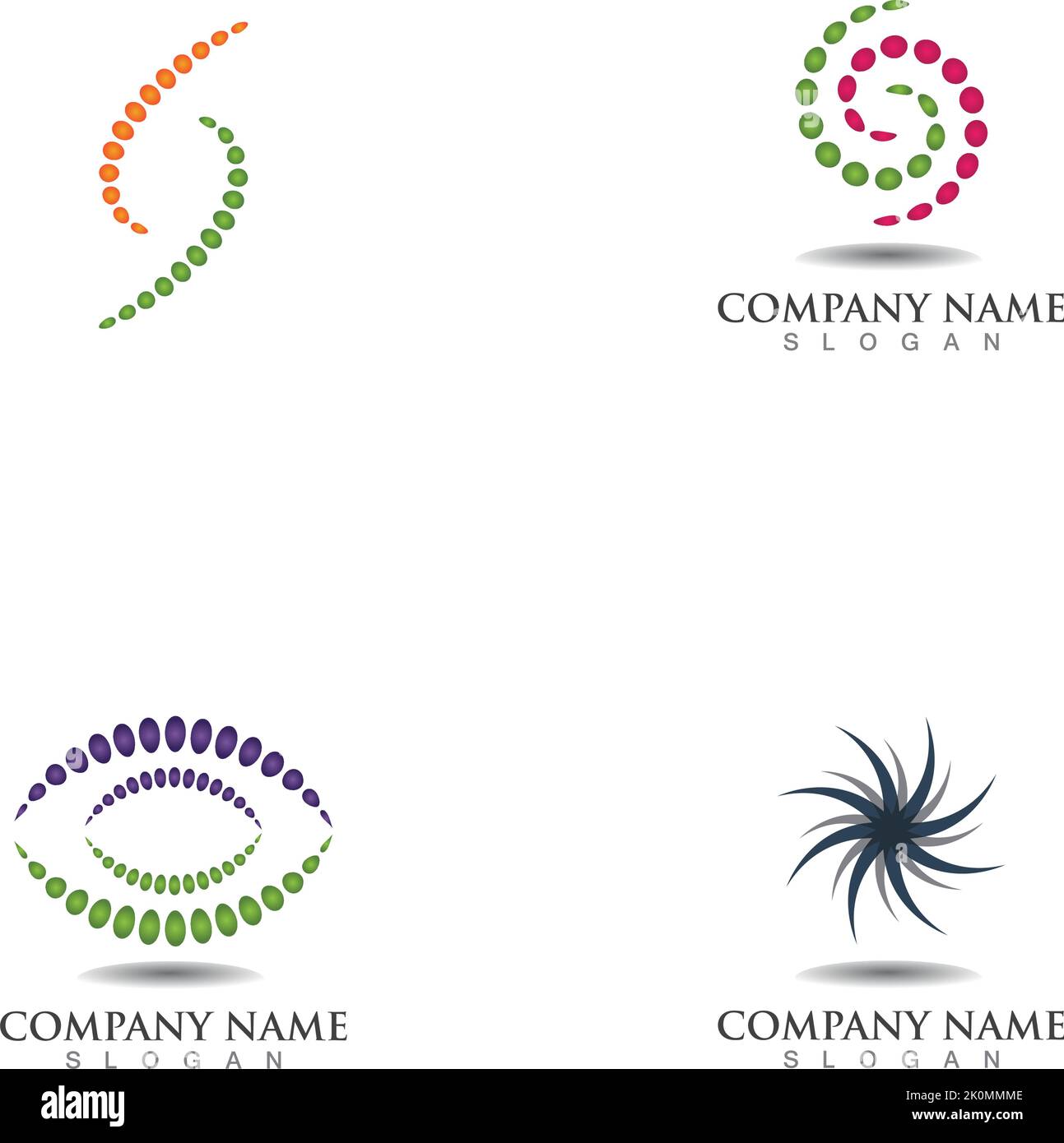 set vortex circle logo and symbols template icons app Stock Vector Image & Art - Alamy