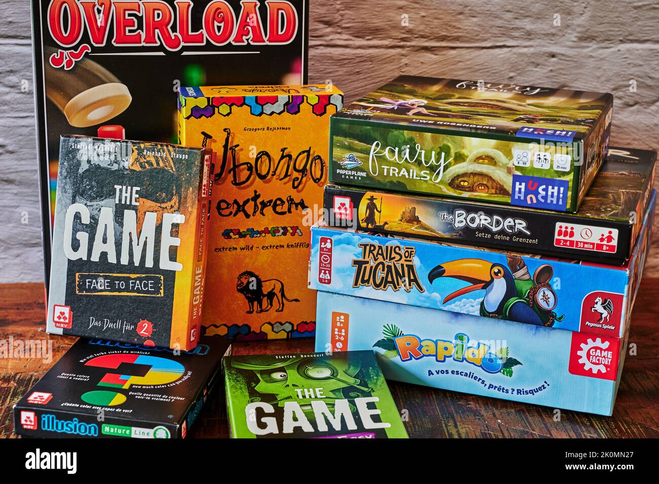 Berlin, Germany - September 12, 2022: Different boxes of board games ...