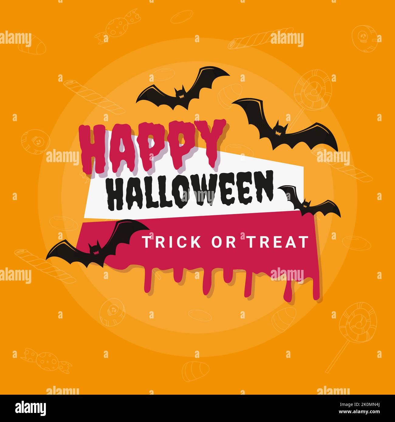 Trick treat text bats Stock Vector Images - Alamy