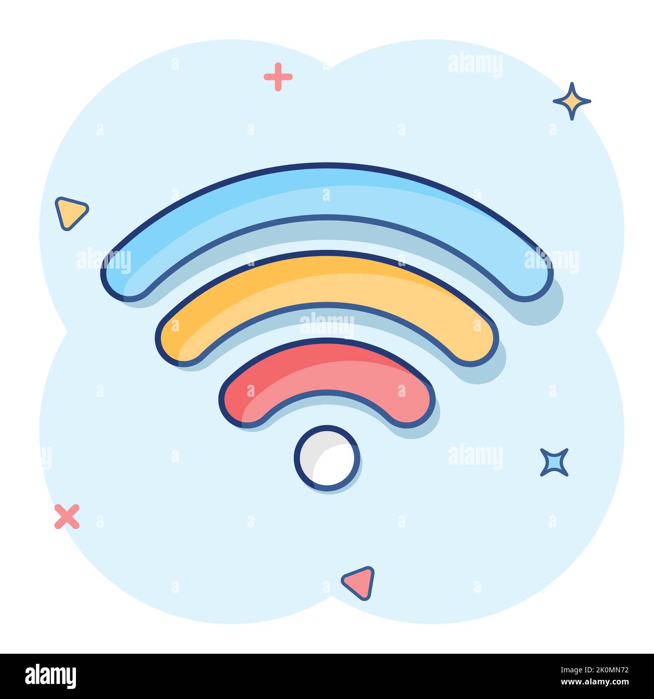Wifi internet icon in comic style. Wi-fi wireless technology vector ...
