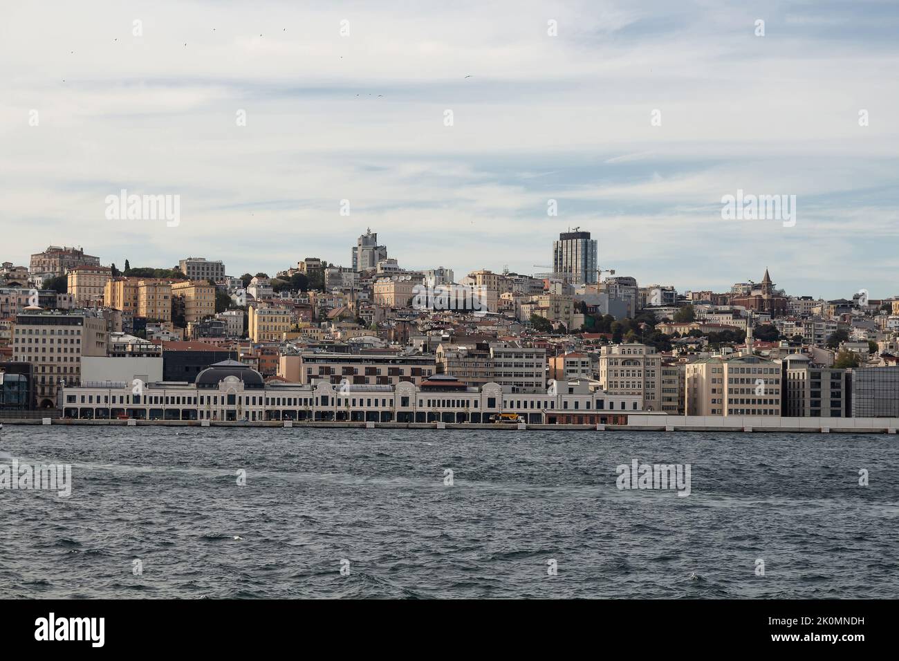 View of newly developed port and Beyoglu district on European side of ...