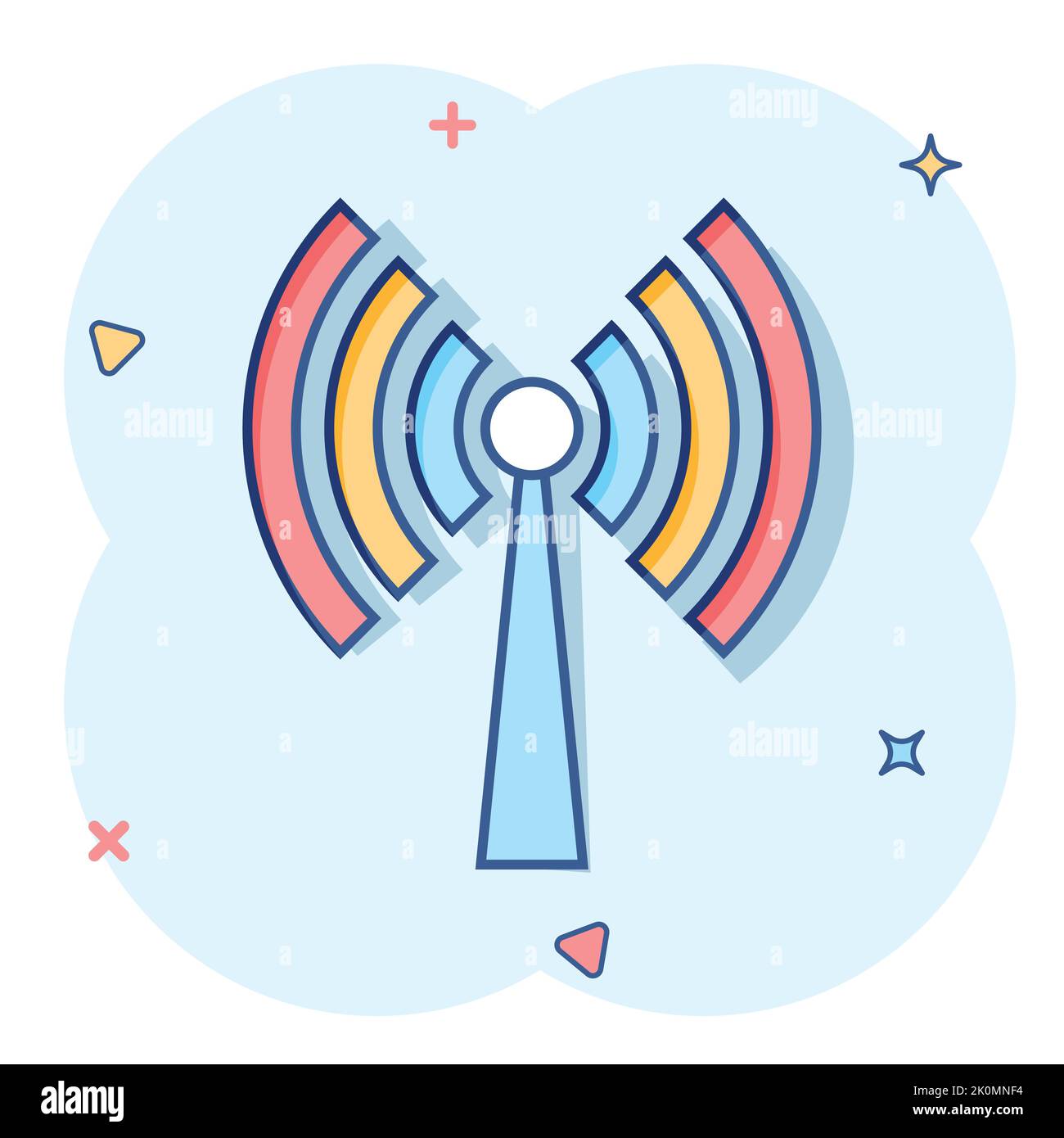 Wifi internet icon in comic style. Wi-fi wireless technology vector ...