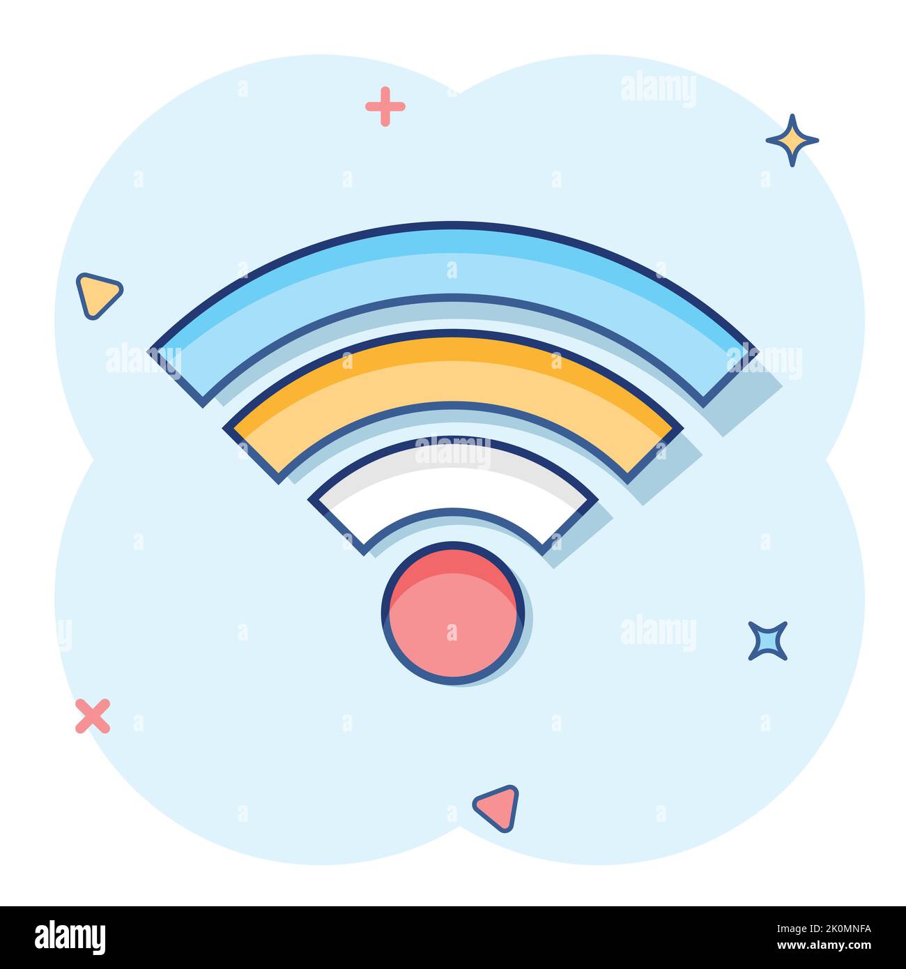 Wifi internet icon in comic style. Wi-fi wireless technology vector ...