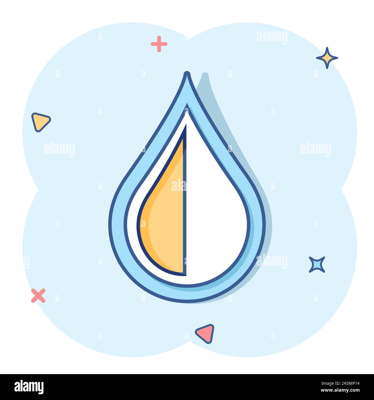 Water drop icon in comic style. Raindrop vector cartoon illustration ...