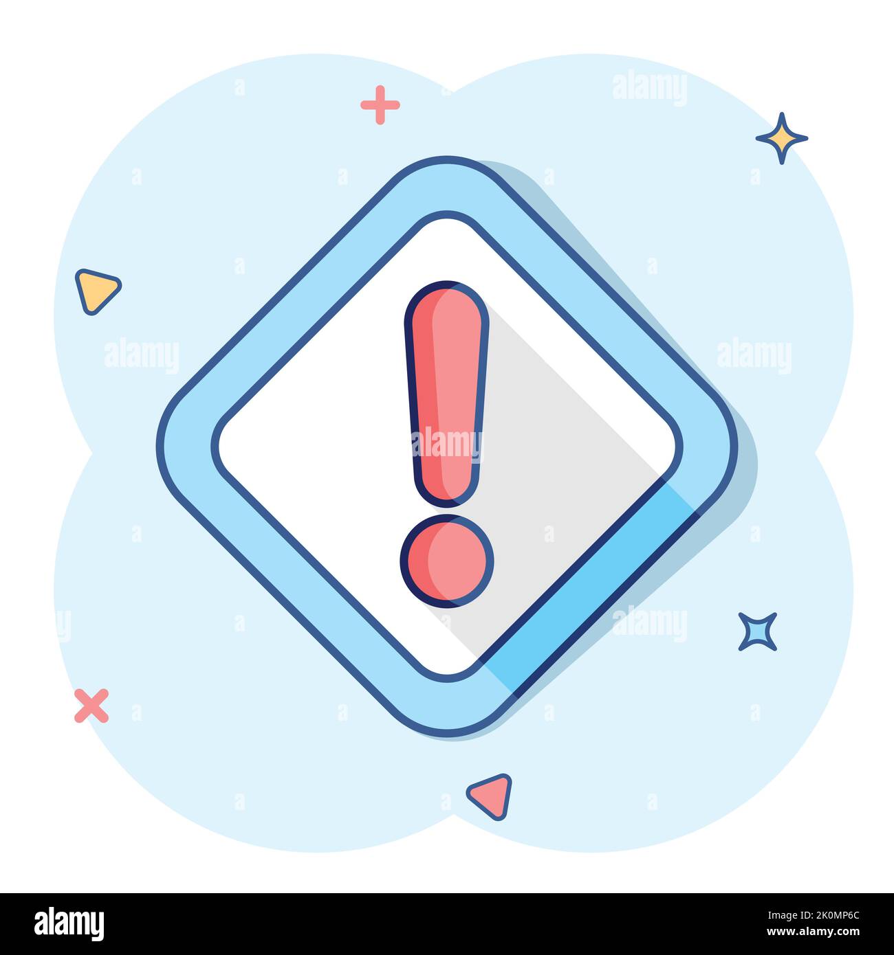 Exclamation mark icon in comic style. Danger alarm vector cartoon ...