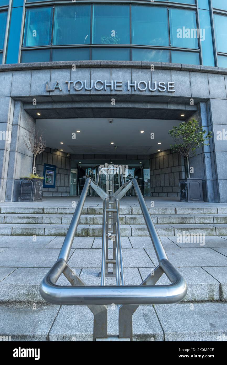 A vertical shot of an entrance to LA Touche House with a focus on the ...