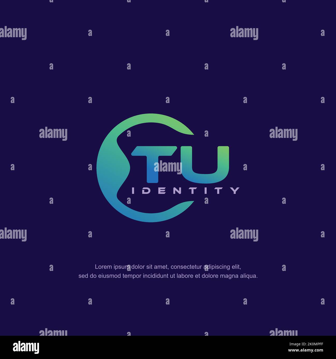 TU Initial letter circular line logo template vector with gradient color Stock Vector Image ...