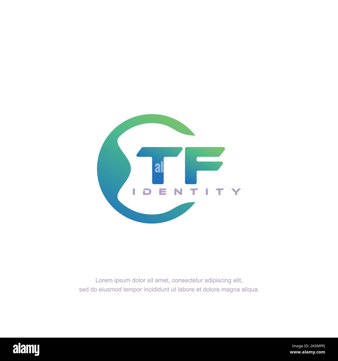 TF Initial letter circular line logo template vector with gradient ...